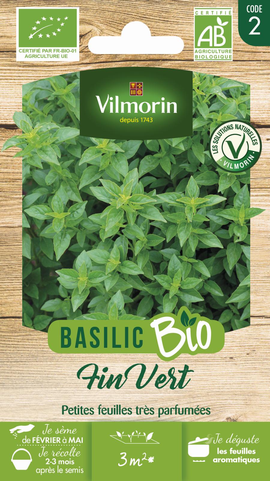 Basilic Fin Vert Bio | Petites feuilles très parfumées | Vilmorin Jardin