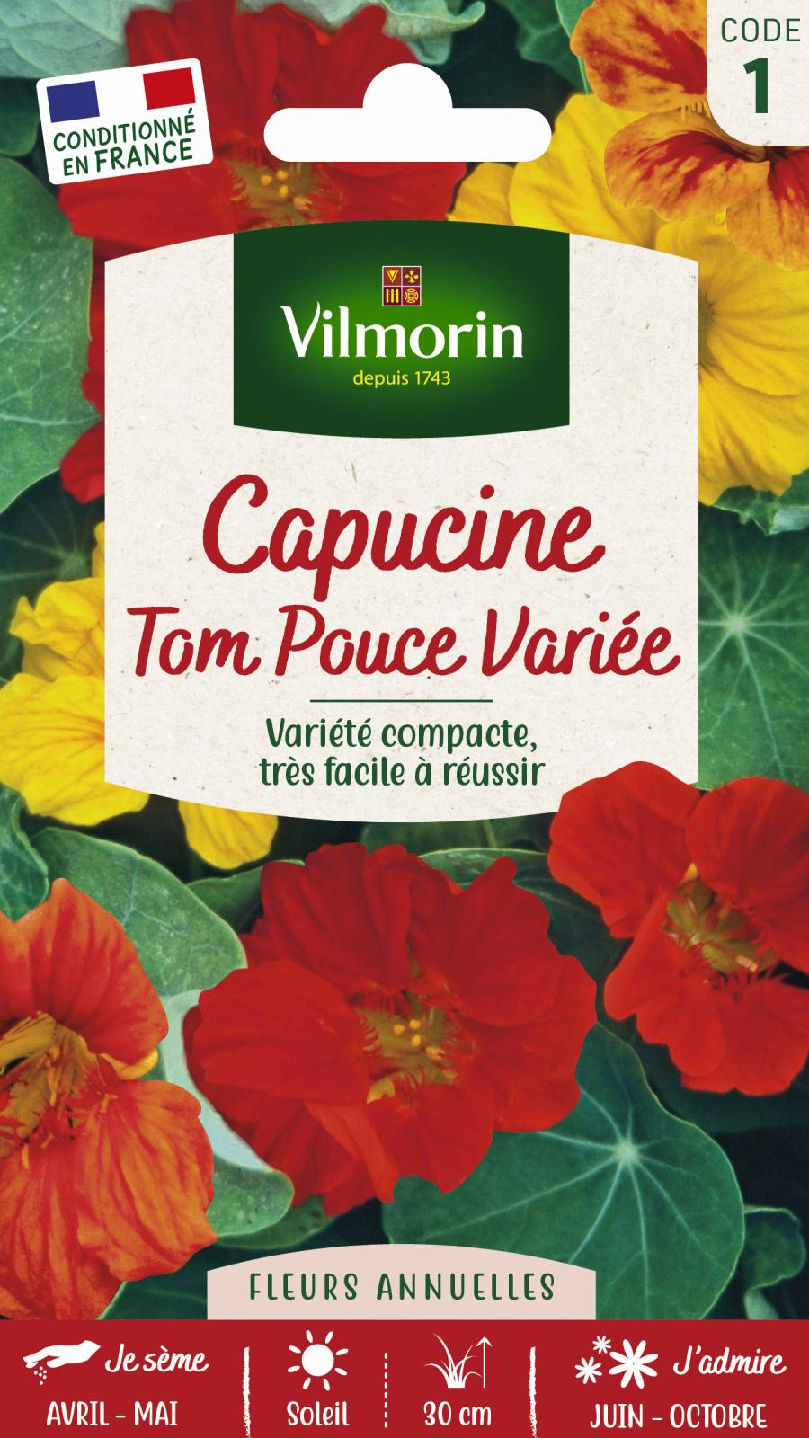 Capucine Tom Pouce Variée | Eloigne les pucerons | Vilmorin Jardin