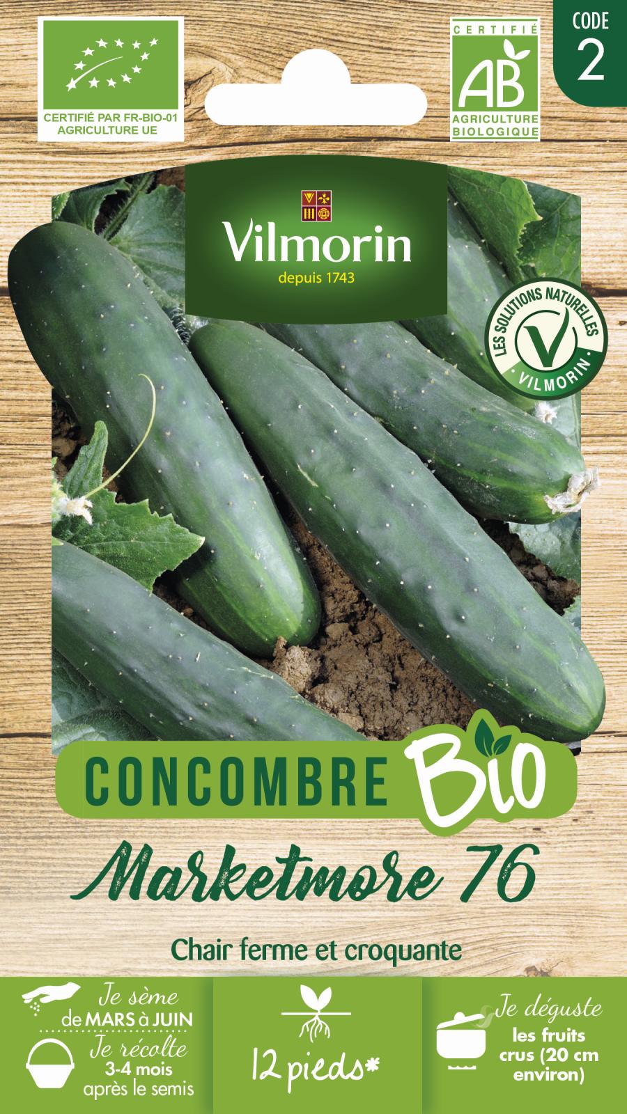 Concombre Marketmore 76 Bio | Lisse & précoce | Vilmorin Jardin