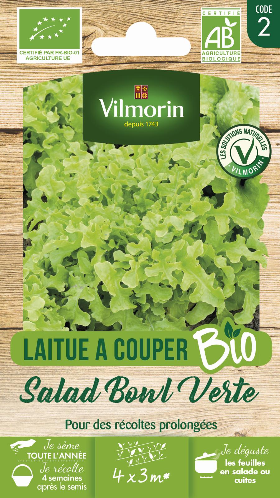 Laitue à Couper Salad Bowl Verte Bio | Toute saison | Vilmorin Jardin
