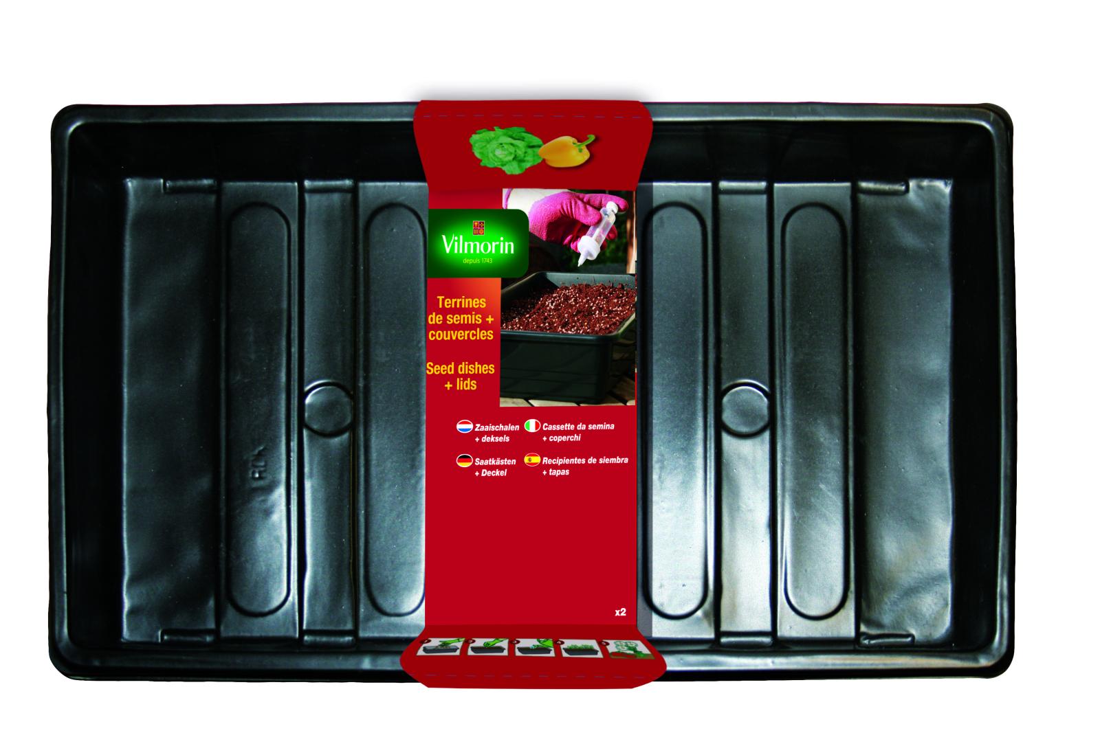 Lot de 2 Terrines pour Semis + Couvercle | 38x24x10cm | Vilmorin Jardin